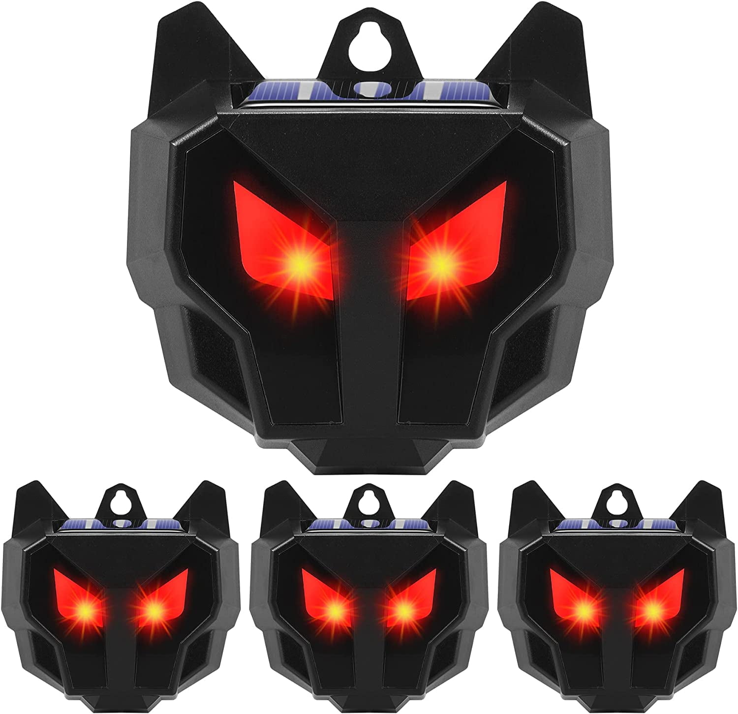 4-Pack Solar Animal Repeller, Red LED Lights, Outdoor Predator ...