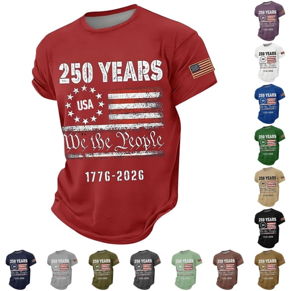 JAJAHO 4Th Of July T Shirts For Men Short Sleeve Crew Neck We The ...