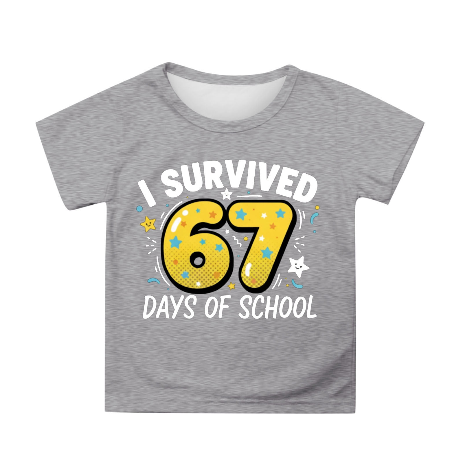 JAJAHO Boys 67 Shirt Short Sleeve Tshirts Back To School Casual Loose ...