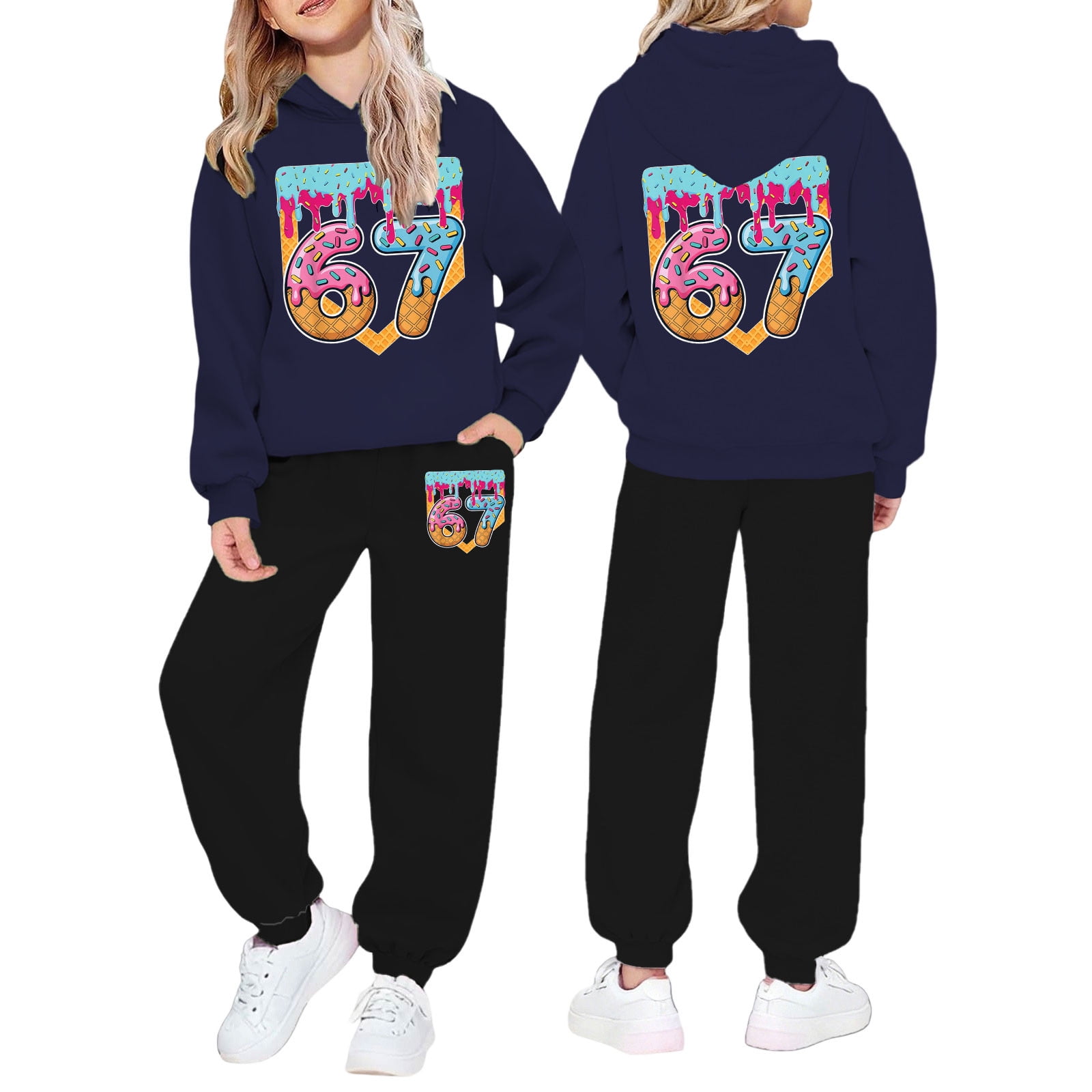 JAJAHO Boys Girls Track Suit 2 Piece Outfits 67 Letter Print Long ...