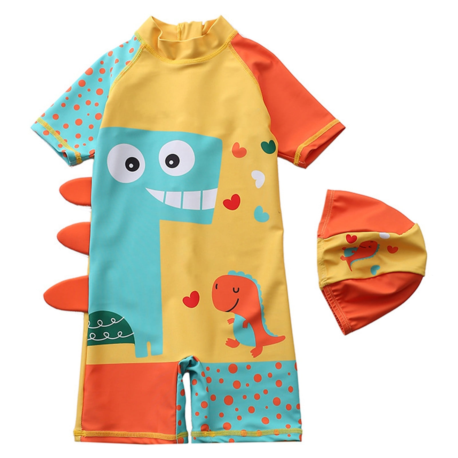 JAJAHO Boys Long Sleeve One Piece Swimsuit Rash Guard Sun Protection ...