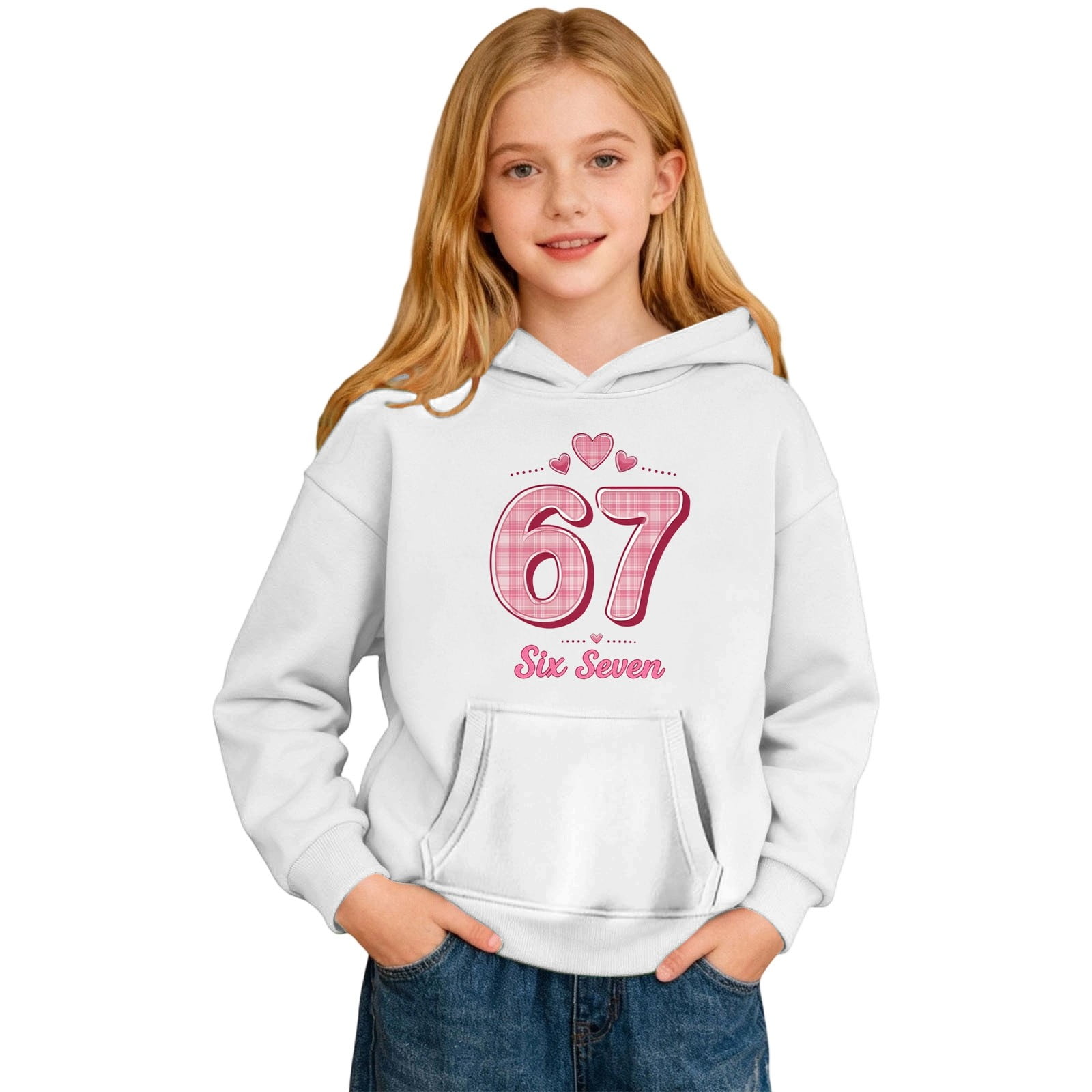 JAJAHO Hoodies For Kids Boys Girls 67 Shirt Print Hooded Sweatshirt ...