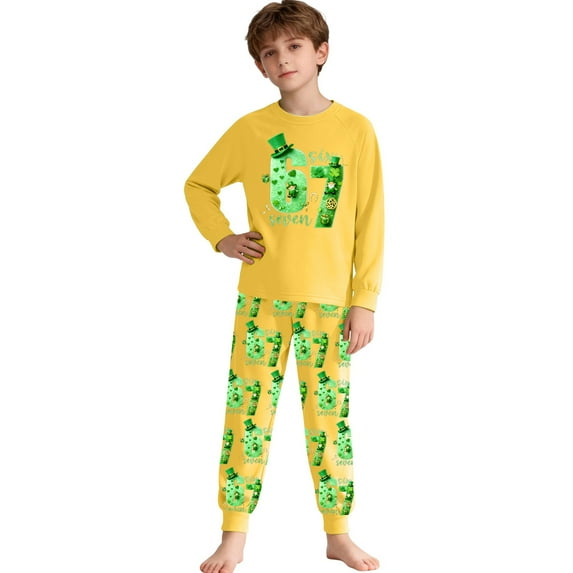 JAJAHO Kids 2PCS Outfits 67 Shirts Pants Set Meme Design Long Sleeve T ...