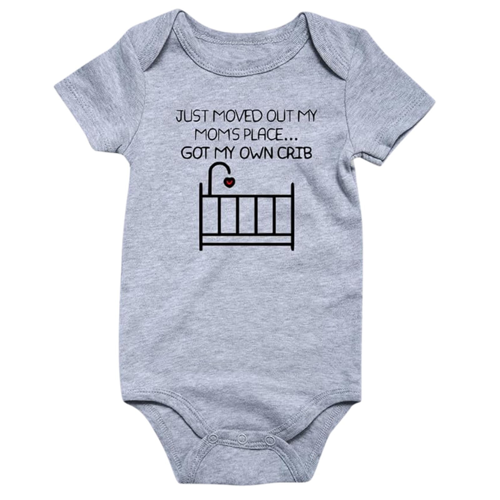 JAJAHO Baby Short Sleeve Bodysuit Romper Letter Print Clothes 0-24 ...