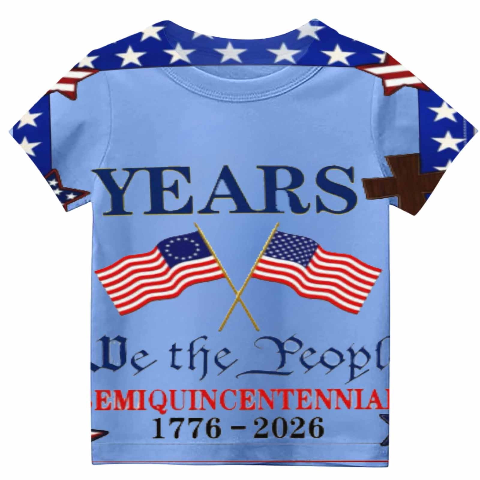 JAJAHO US National Flag Shirts For Kids Boys Short Sleeve 250 Years ...