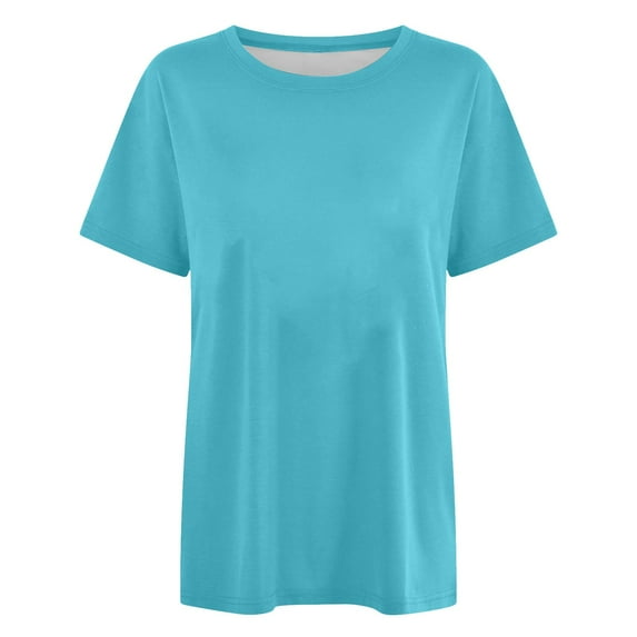 JAJAHO Womens T Shirts Casual Loose Fit Round Neck Short Sleeve ...