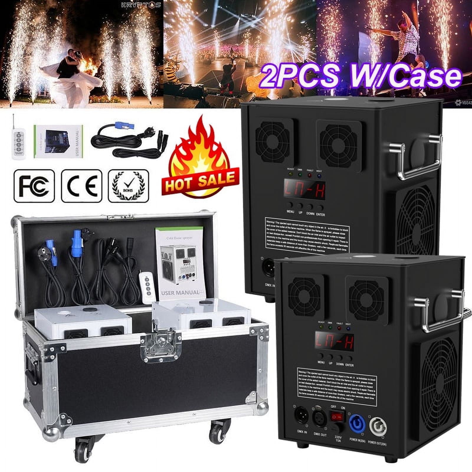 700W Cold Spark Machine, 2Pack Stage Equipment, Adjustable Flame, DMX ...