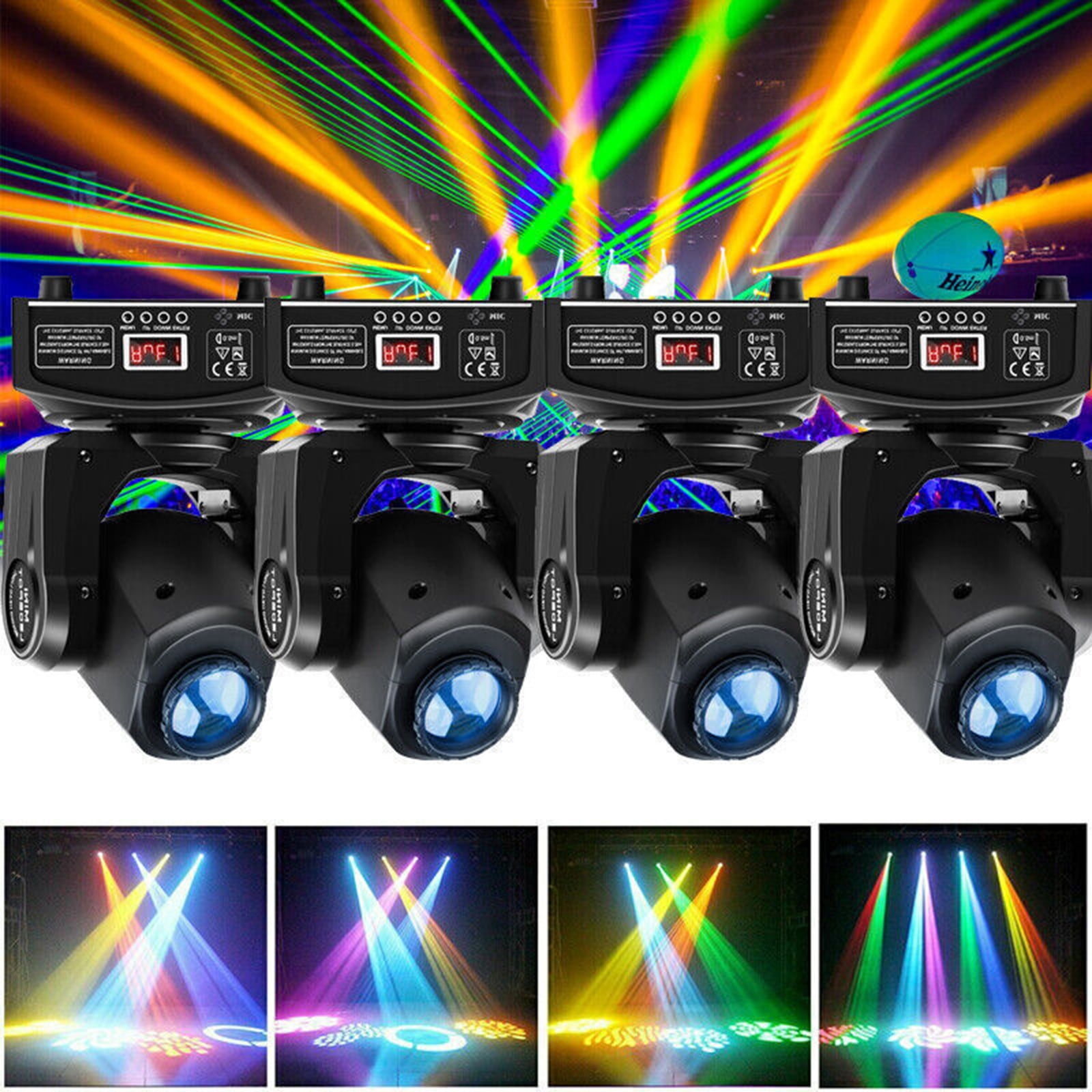 JAJALUYA Moving Head Light 120W 8 Pattern 8 colors RGBW LED Black ...