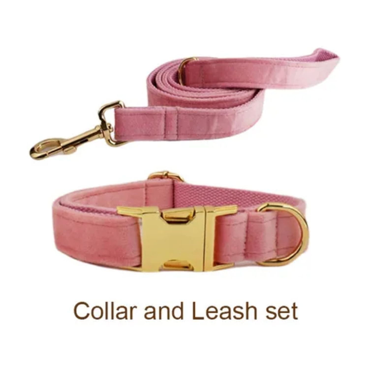 JAJIHUA Stylish premium and comfortable pink velvet collar and leash ...