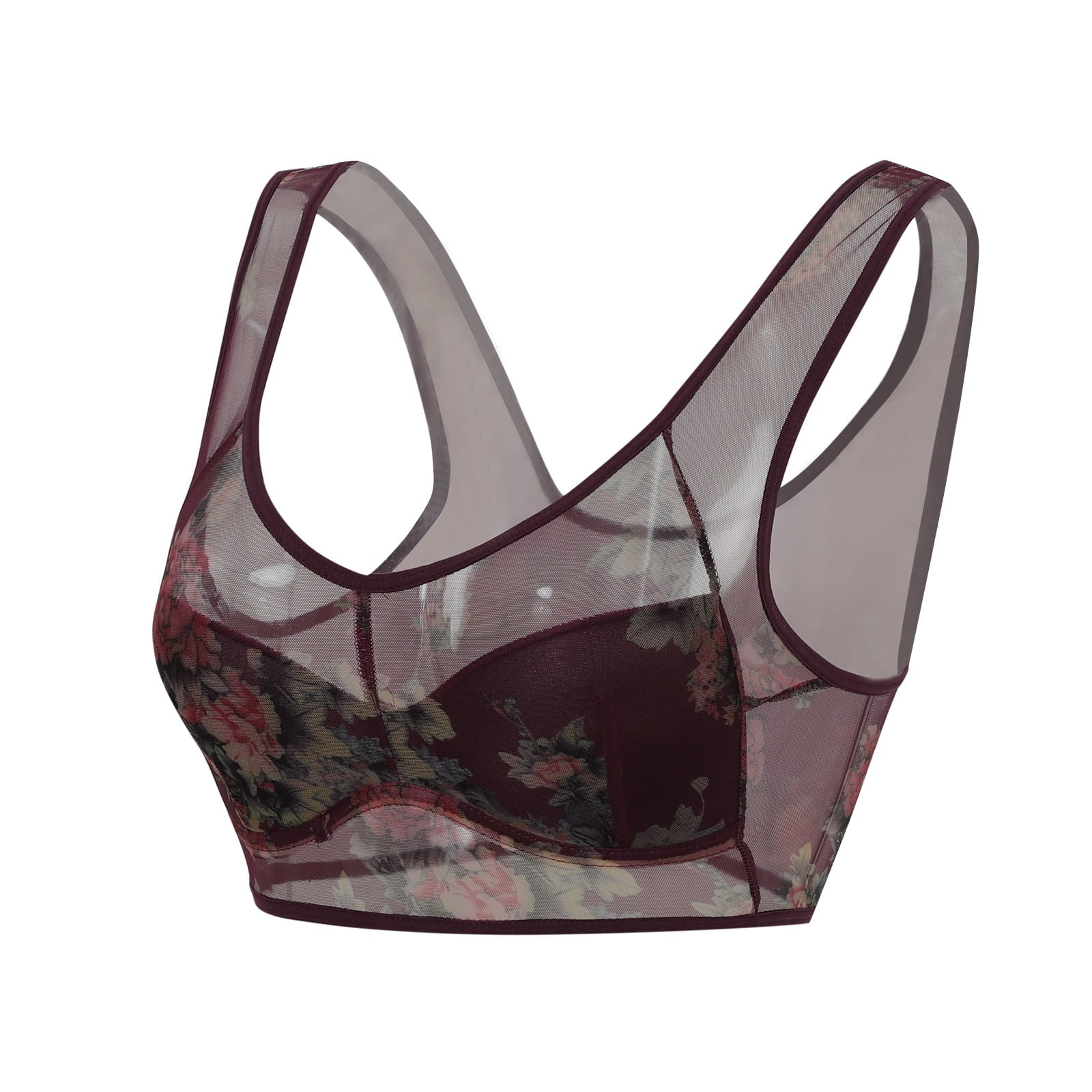 JAKANYQ Ladys' Bras Ice Silk Lace Bra Elle Bloom Bra For Seniors ...
