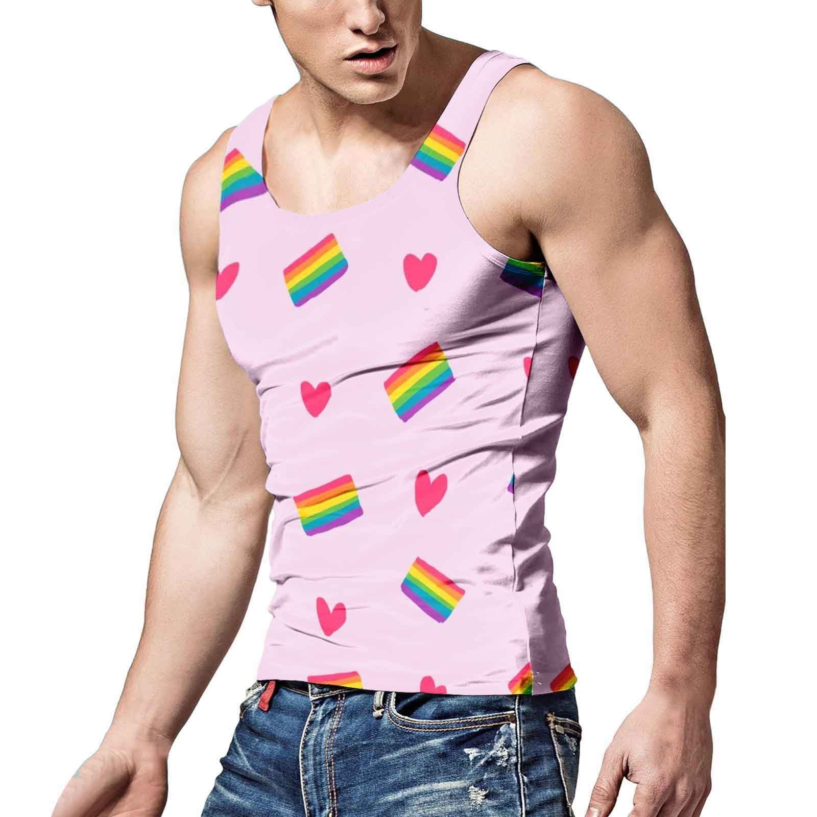 Jakanyq Vest Male Summer Carnival Rainbow Vest With Unrestrained