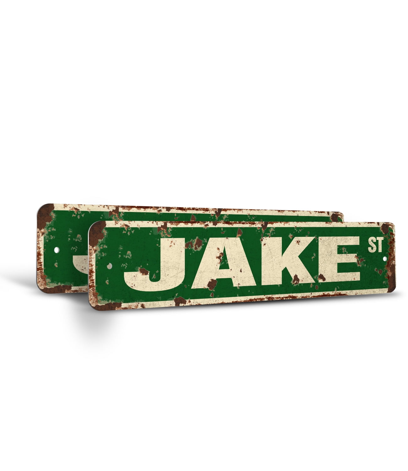 JAKE Vintage Style Rustic Street Sign – (2 Pack) Childrens Name Room ...