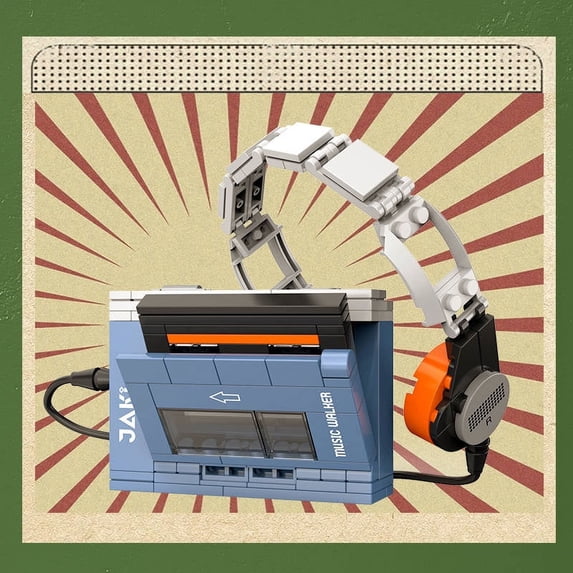 JAKI Building Block Toy JK8212 Cassette Player 80's Walkman - Walmart.com