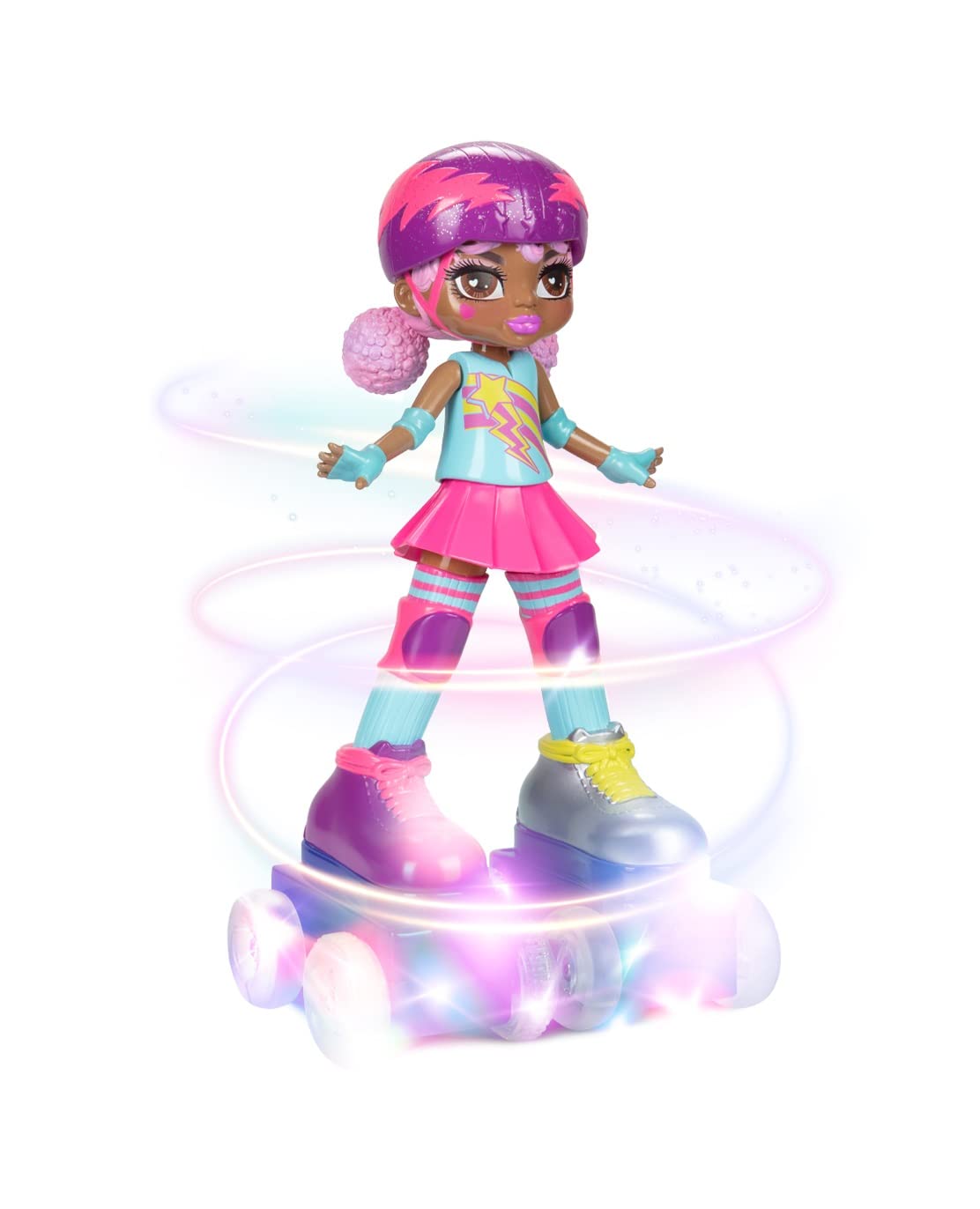 JAKKS Pacific Rock N Rollerskate Doll Lightning Luna Light Up Remote ...