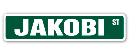 JAKOBI Street Sign Childrens Name Room Sign | Indoor/Outdoor | 24" Wide ...