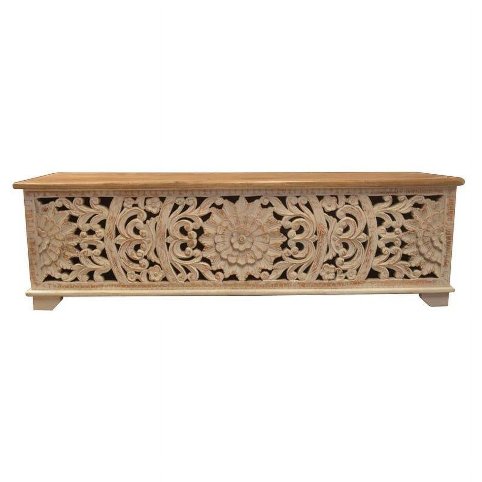 JALI Hand Carved Chest Box, handmade Footboard runner Storage chest ...
