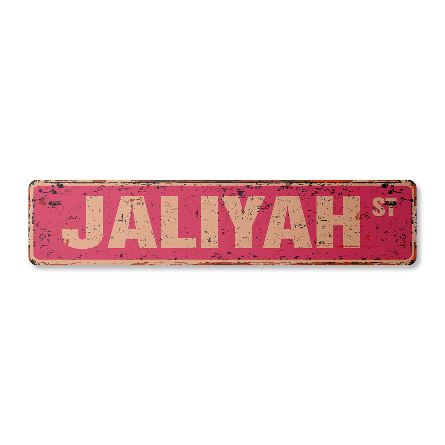 JALIYAH Vintage Plastic Street Sign Childrens Name Room Sign | Indoor ...