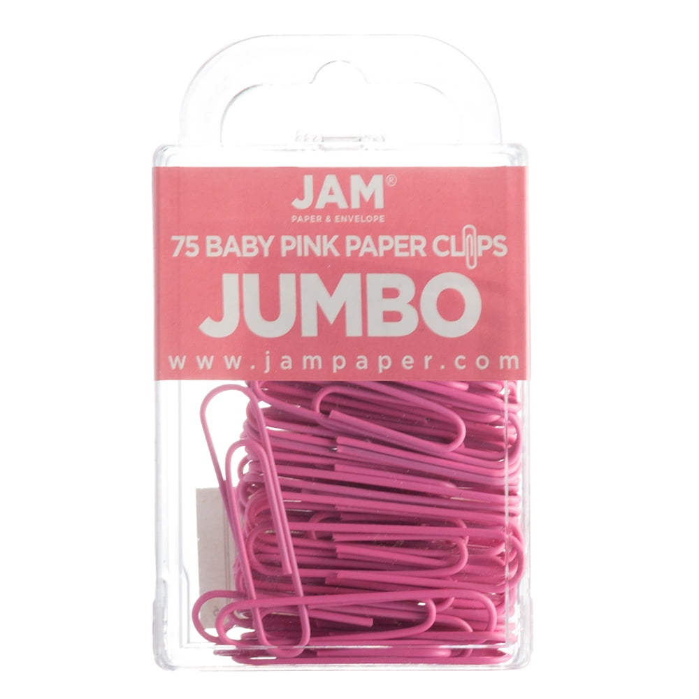 JAM Colorful Jumbo Paper Clips, Large 2 inch, Pink Paperclips, 75/Pack ...