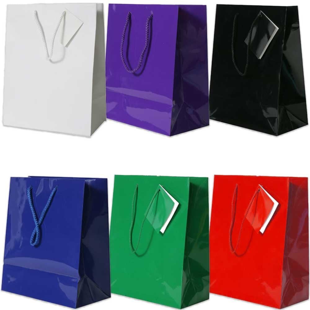 JAM Glossy Gift Bags, 8x10x4, Assorted Colors, 6/Pack, Medium - Walmart.com