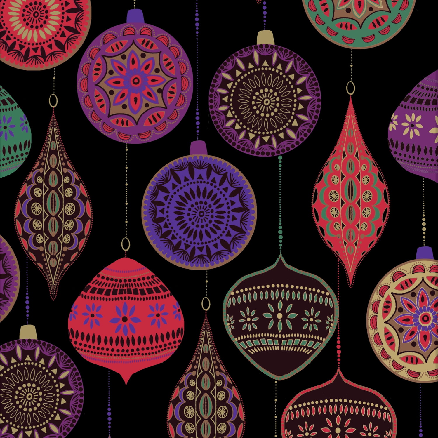 JAM Industrial Bulk Wrapping Paper, 1/Pack, Opulent Ornament Gift Wrap ...