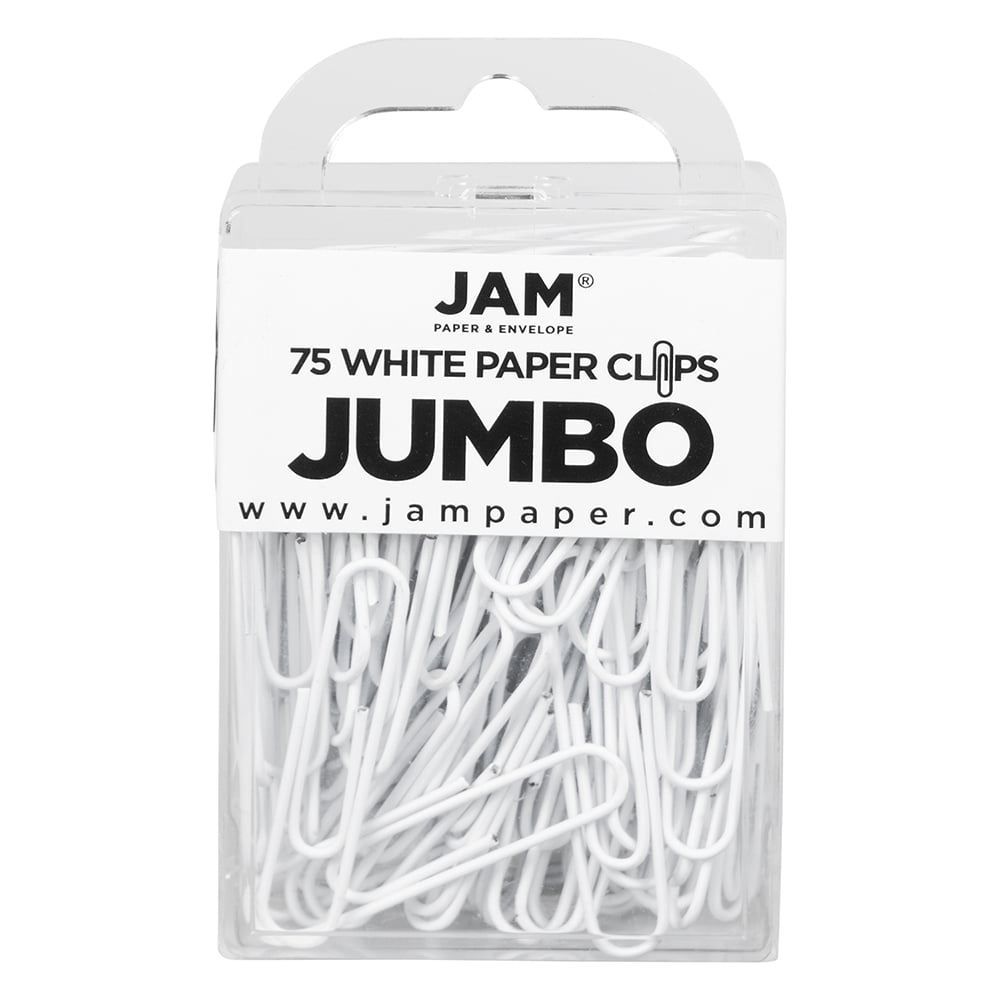 JAM Jumbo Paper Clips, White, 75/Pack, Large - Walmart.com