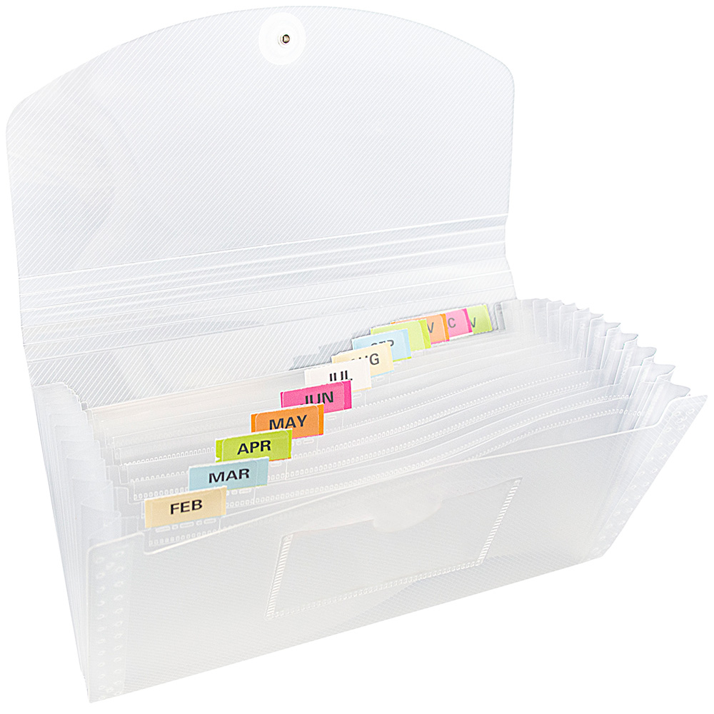 C-Line Vertical Expanding File, 13-Pocket, 10" Expansion, Letter, Poly ...