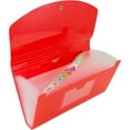 JAM Paper 13 Pocket Expanding File, Red, Check Size, 5" x 10 1/2", 1 ...
