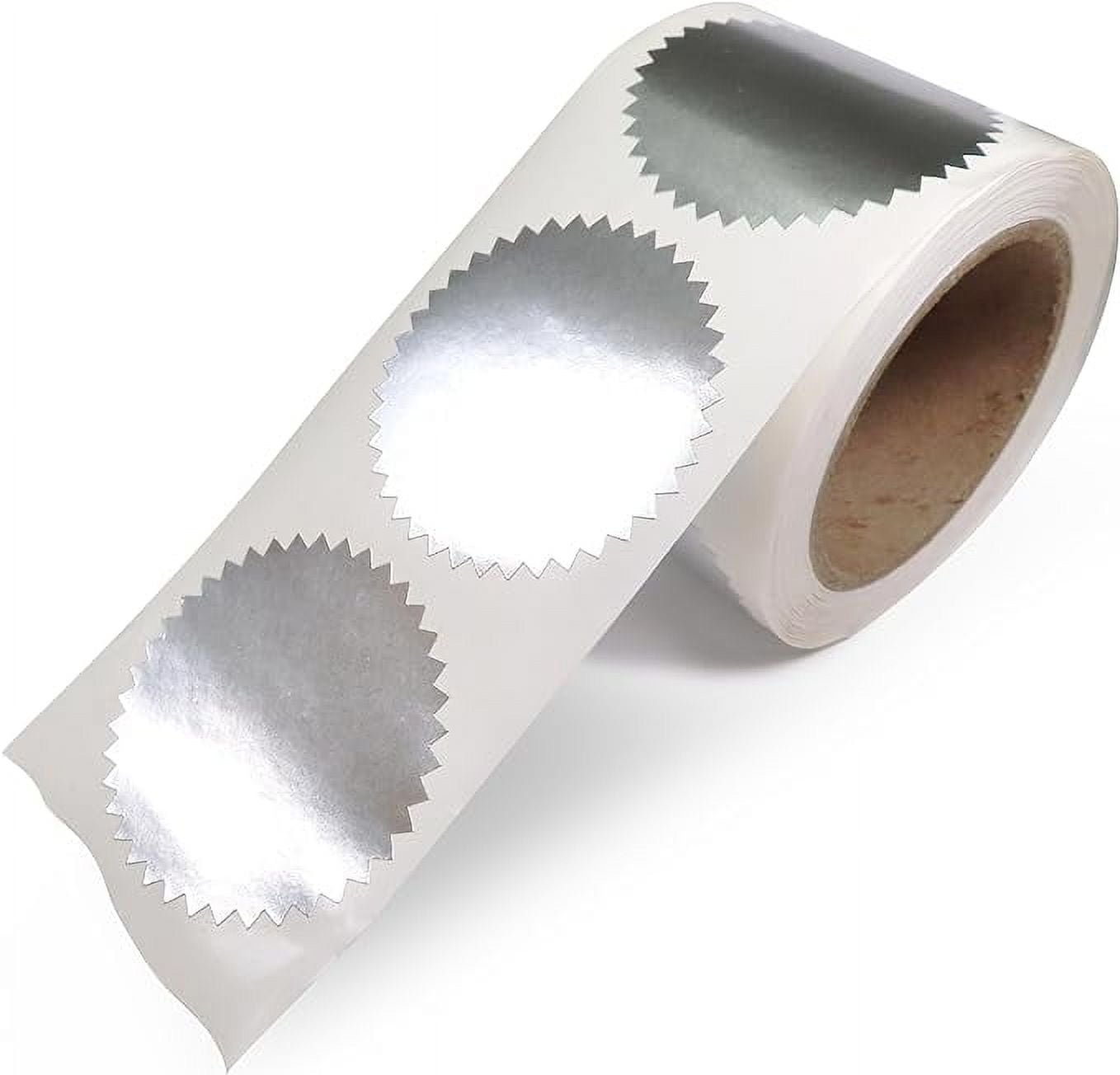 JAM Paper 2" Round Silver Metallic Certificate Wafer Seals Serrated ...