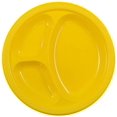 JAM Paper 3 Compartment Divided Plastic Plates, 20 per Pack, Yellow ...