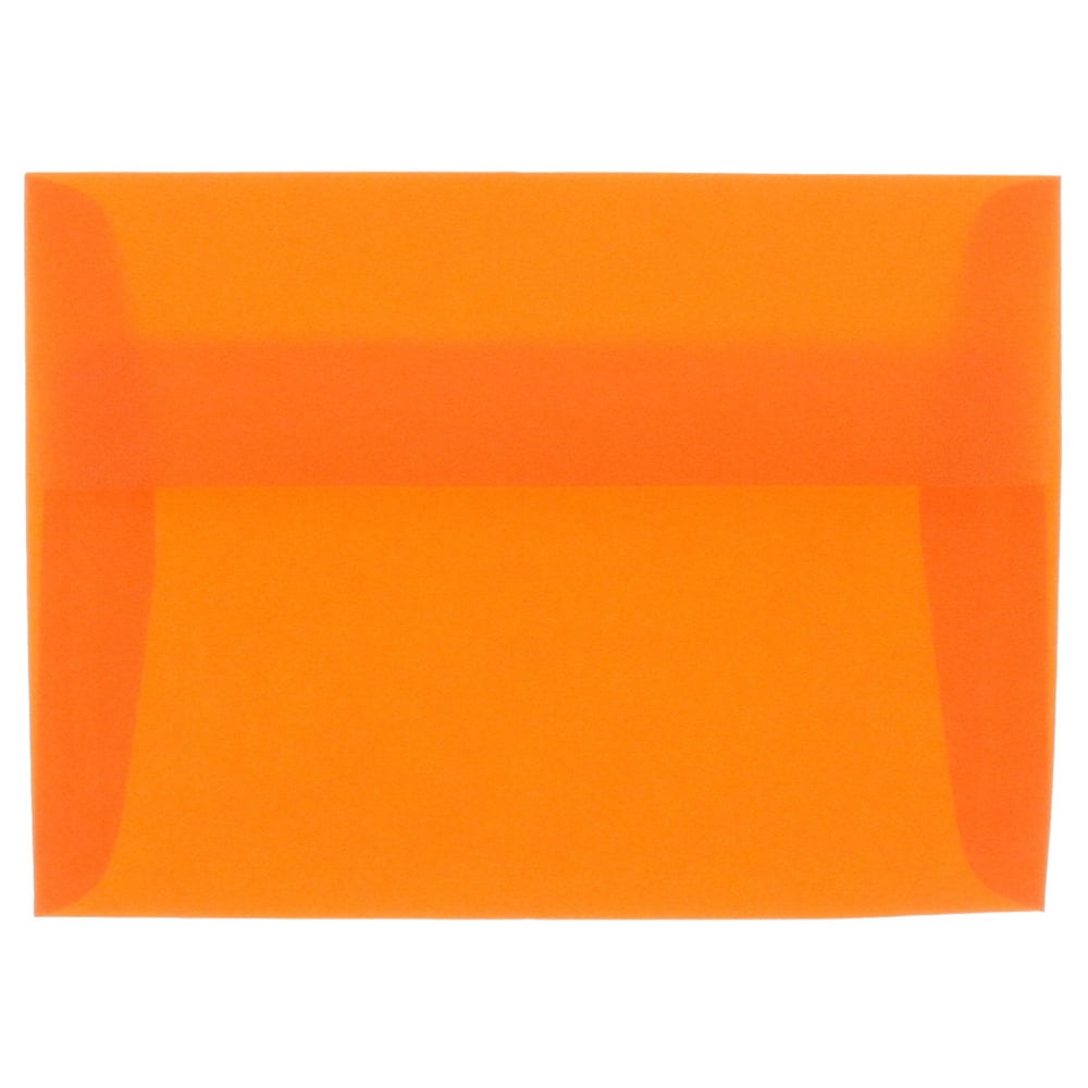 JAM Paper 4Bar Translucent Envelopes, 3 5/8 x 5 1/8, Orange, 25/Pack ...