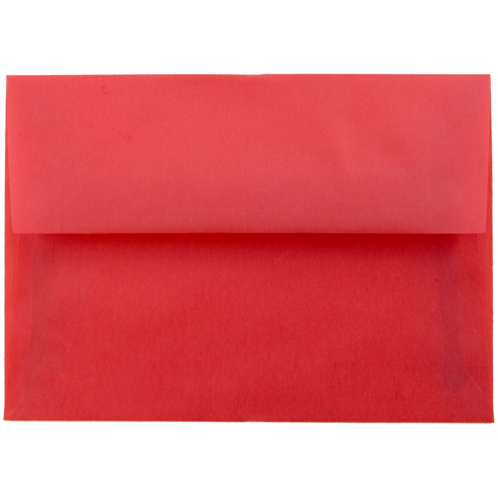 JAM Paper 4Bar Translucent Envelopes, 3 5/8 x 5 1/8, Red, 250/Pack ...