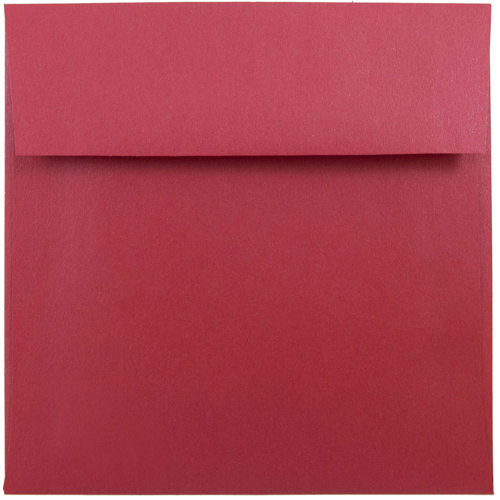 JAM Paper 6 x 6 Square Metallic Invitation Envelopes, Jupiter Red ...