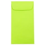 JAM Paper #7 Coin Envelopes, 3 1/2 x 6 1/2, Lime Green, 50 per Pack ...