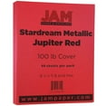 JAM Paper 8-1/2 x 11 Metallic 110 lb Cover Cardstock, Jupiter Red, 50 ...
