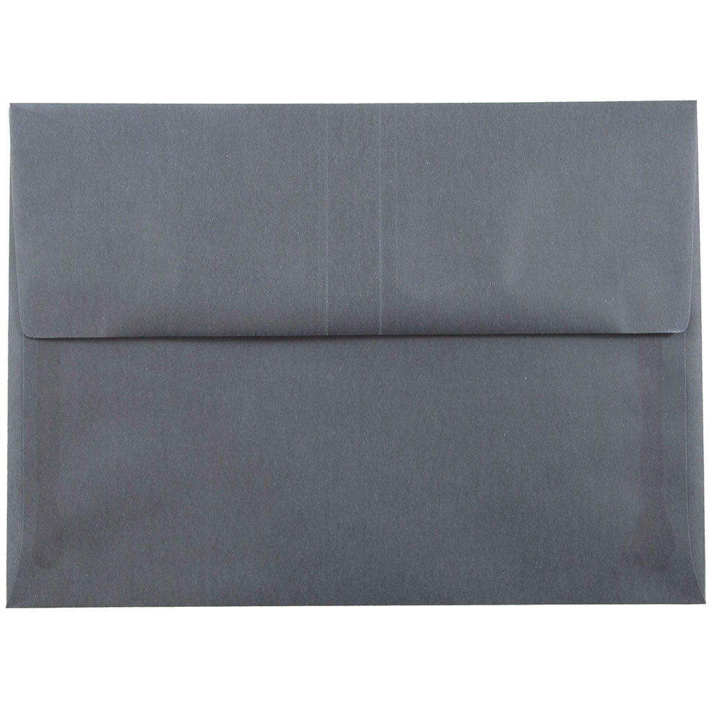 JAM Paper® A6 Invitation Envelope, 4 3/4" x 6 1/2", Charcoal Gray ...