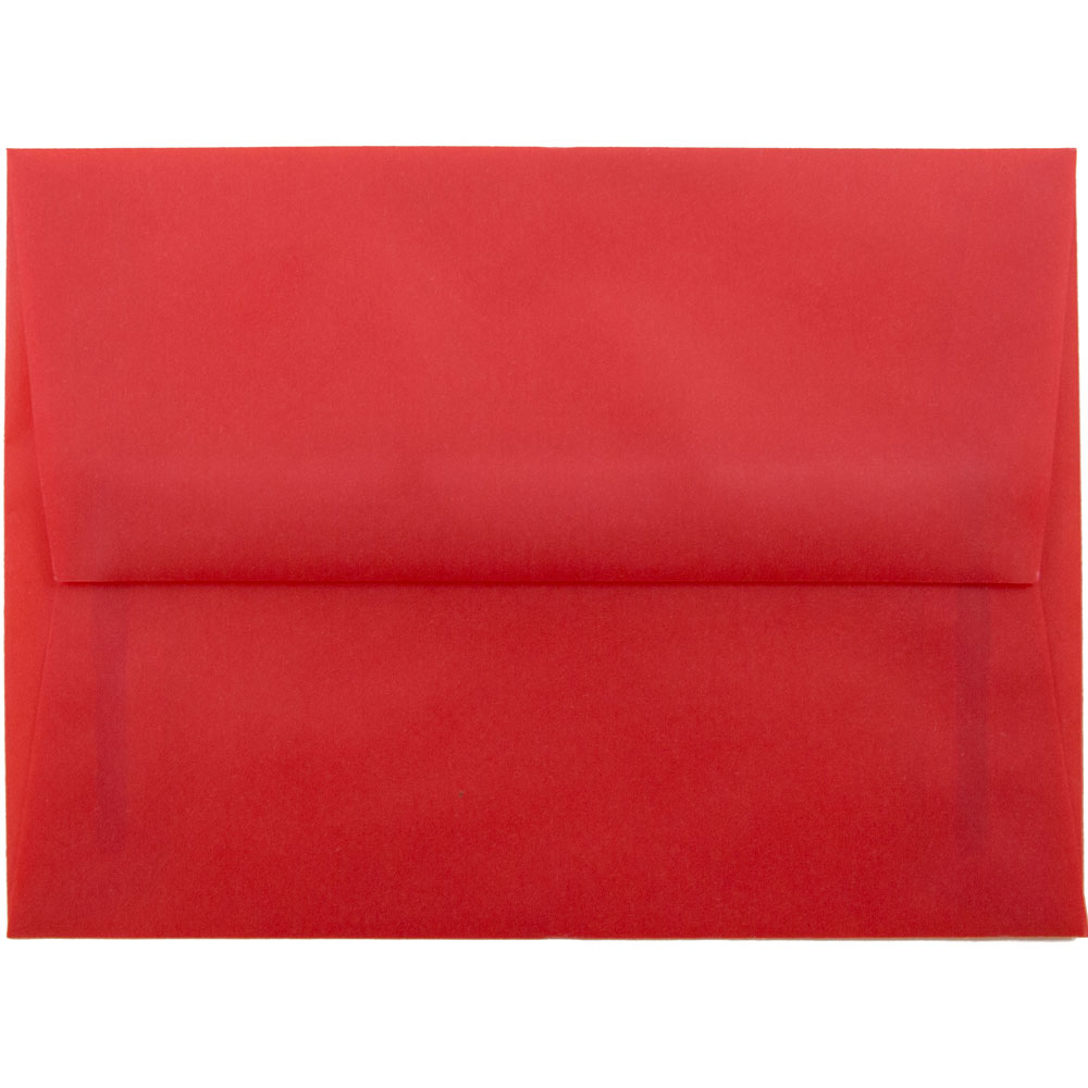 JAM Paper A6 Translucent Envelopes, 4 3/4 x 6 1/2, Red, 250/Pack ...