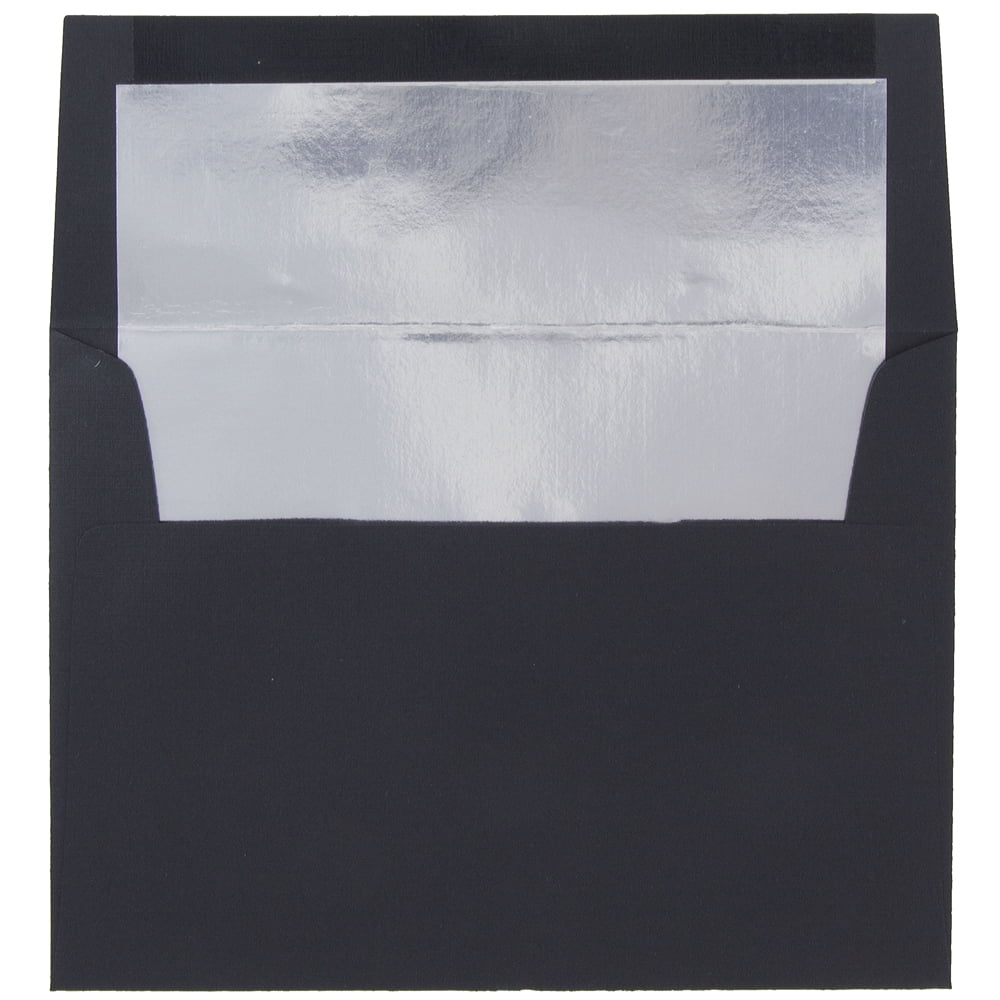 JAM Paper A7 Foil Envelopes, 5.3x7.3, 1000/Carton, Black with Silver ...