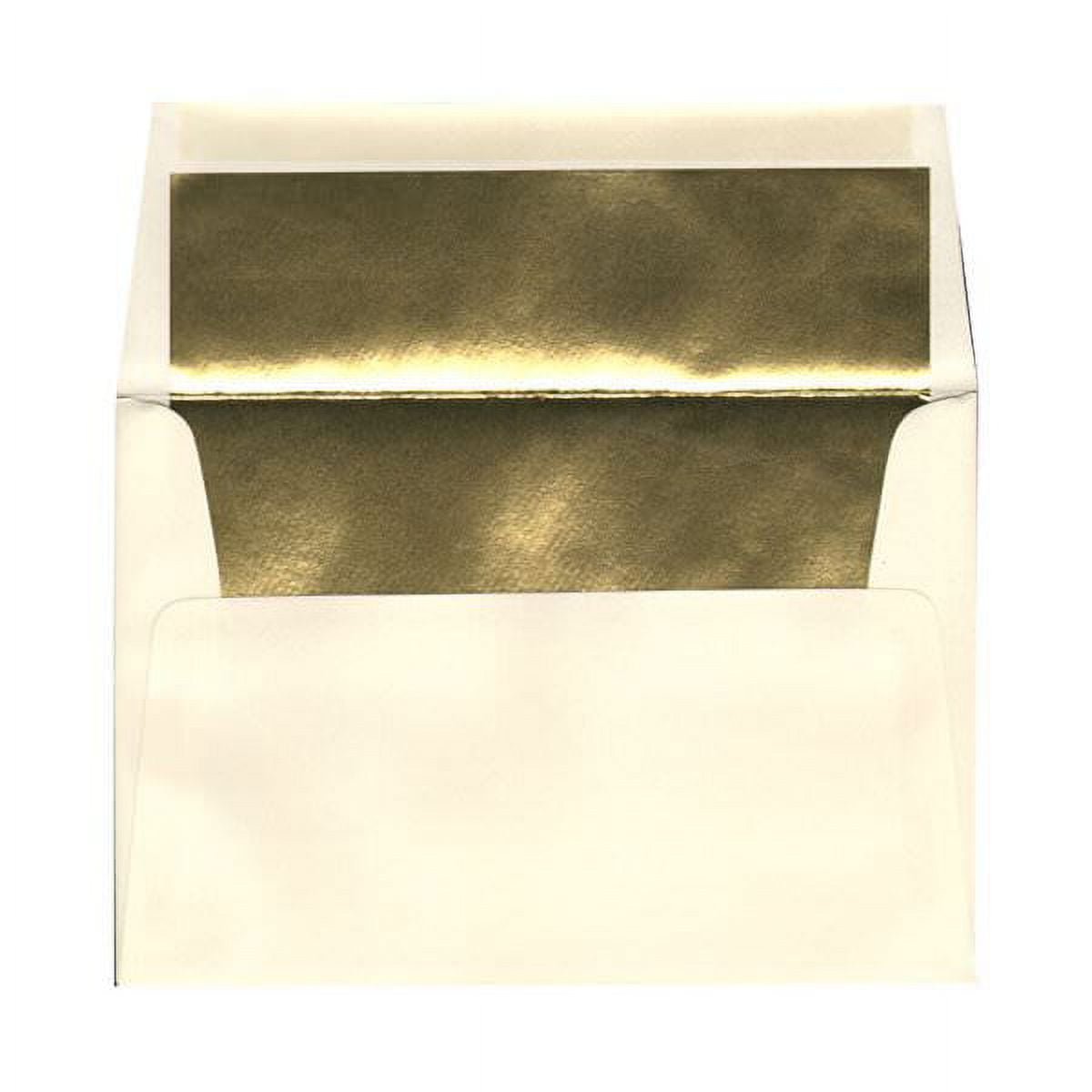 JAM Paper A8 Foil Envelopes, 5 1/2 x 8 1/8, 1000/Carton, Ecru with Gold ...