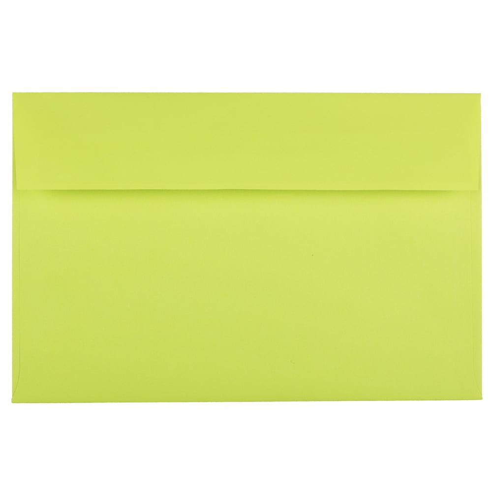 JAM Paper A9 Peel & Seal Envelopes, 5 3/4 x 8 3/4, Lime Green, 1000 ...