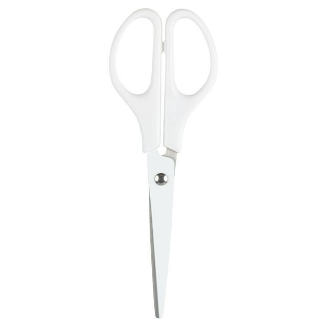 JAM Paper Arts & Crafts Scissors, 6 3/4 in, White, Ergonomic Handle ...