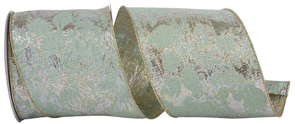 JAM Paper Brocade Metallic Ribbon, Mint Green, 4in x 10yd, 1/Pack ...