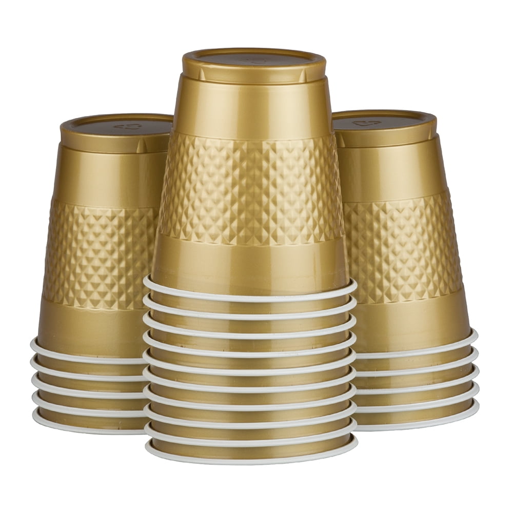 JAM Paper Bulk Plastic Cups, 12 oz, Gold, 200 Cups/Box - Walmart.com