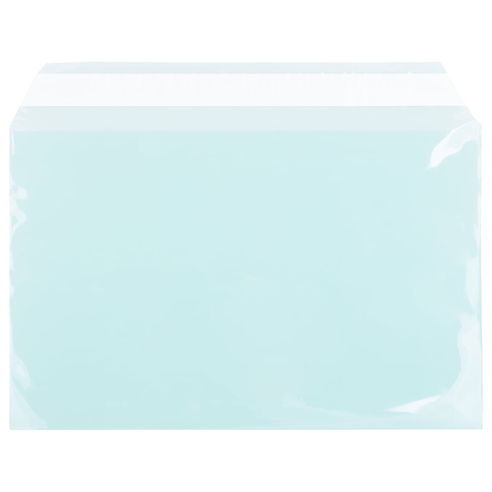 JAM Paper Cello Sleeves, 5 7/16 x 8 5/8, Aqua, 100/Pack, Peel & Seal ...