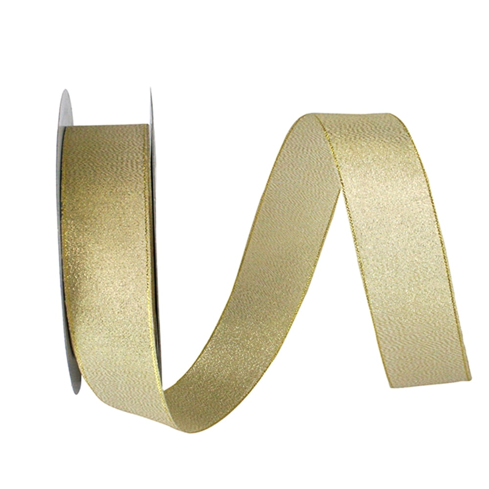 JAM Paper Christmas Gold Metallic Ribbon, 50yd x 4in, 1/Pack - Walmart.com