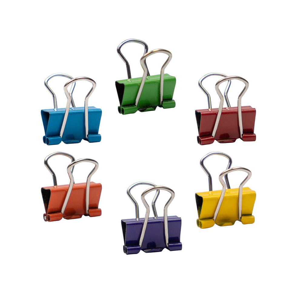 JAM Paper Colorful Binder Clips, Small, 3/5in, Assorted, 6 Packs of 30 ...