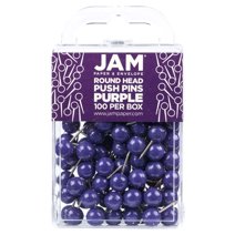 Uxcell Push Pins Plastic Round Head Map Tacks Thumb Steel Point, White ...