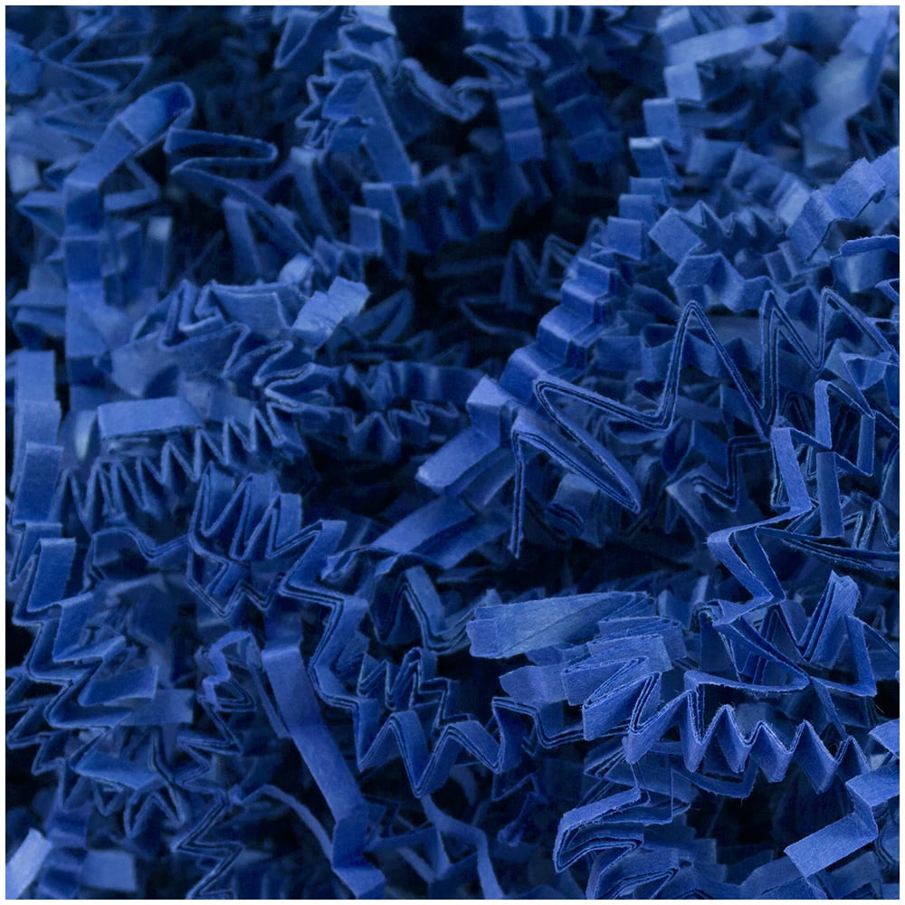 JAM Paper Crinkle Cut Shred Tissue Paper, 2 oz, 1/Pack, Dark Blue ...