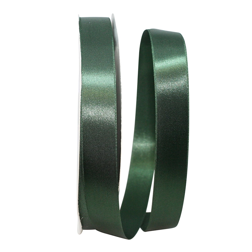 JAM Paper Double Face Satin Forest Green Polyester Ribbon, 3600" x 0.87 ...