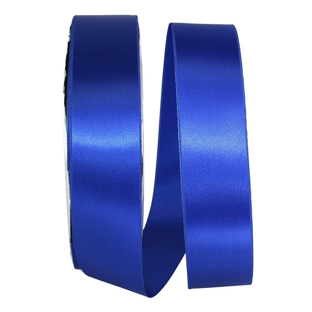 JAM Paper Double Face Satin Ribbon, Royal Blue, 1.5 in x 100 yd, 1/Pack ...