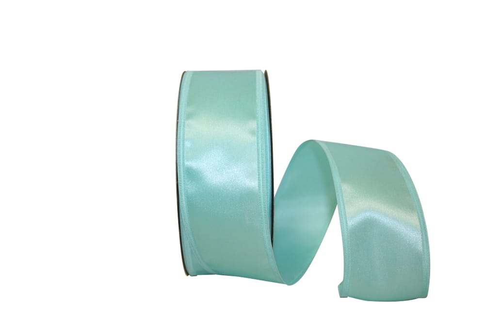 JAM Paper Dyna Satin Ribbon, Aqua Blue, 2-1/8in x 50yd, 1/Pack ...